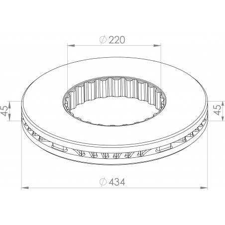 Disco de freno RVI Magnum, VOLVO Fh ventilado - Solocamión Repuestos